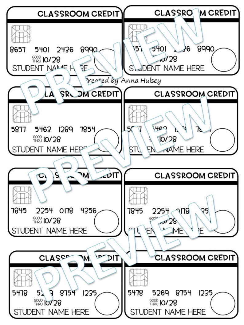 Classroom Economy: Editable Dollars and Credit Card Templates - Etsy