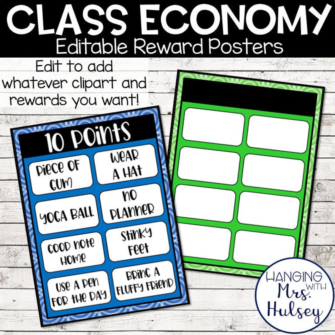 Classroom Economy: Editable Reward Posters - Etsy