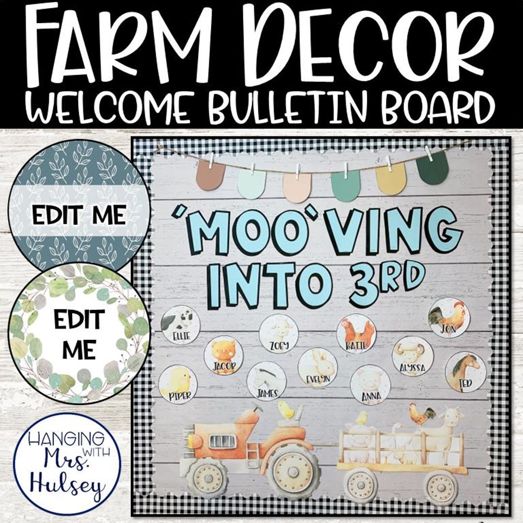 Farm Welcome Back to School Bulletin Board - Farm Classroom - Farm ...