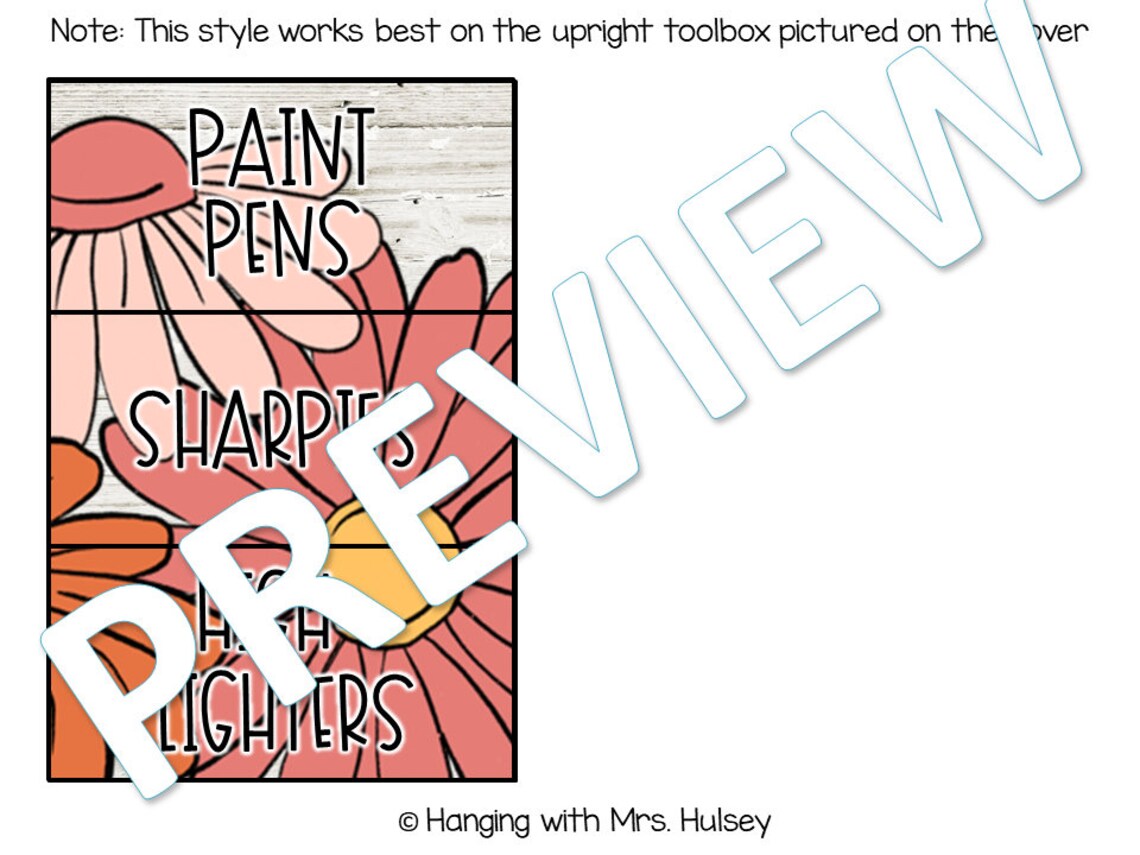 Retro Daisy Teacher Toolbox Labels - Etsy