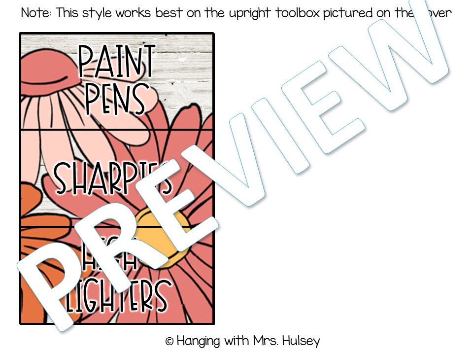 Retro Daisy Teacher Toolbox Labels: Editable Classroom Decor ...