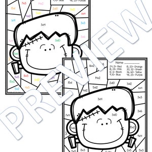 Fall Halloween Math: Multiply and Color 3rd Grade (PDF Pattern) - Etsy