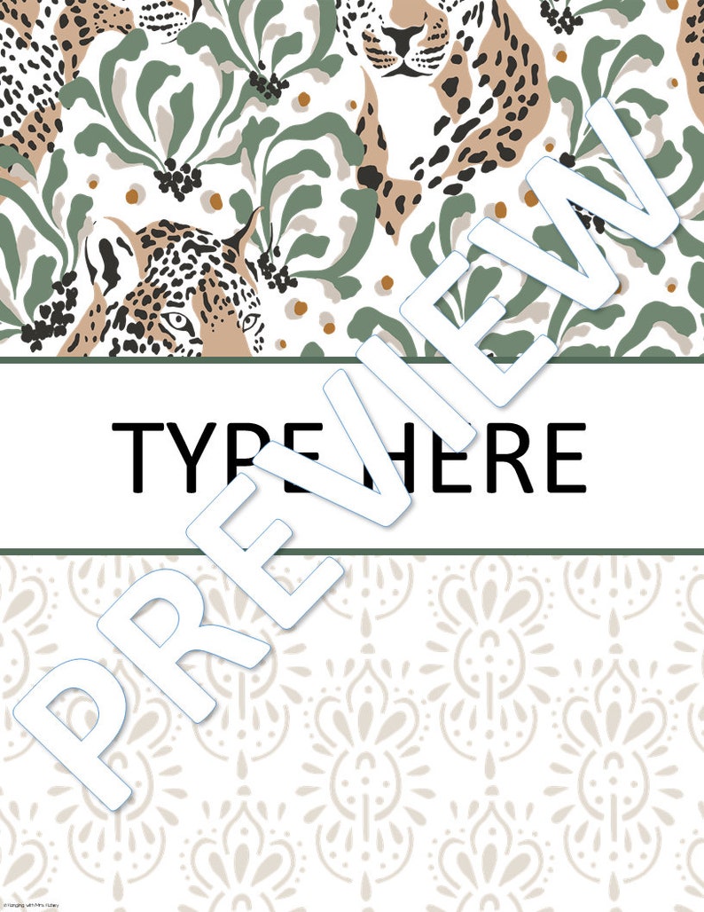 Boho Jungle Binder Covers and Spine Labels - Etsy