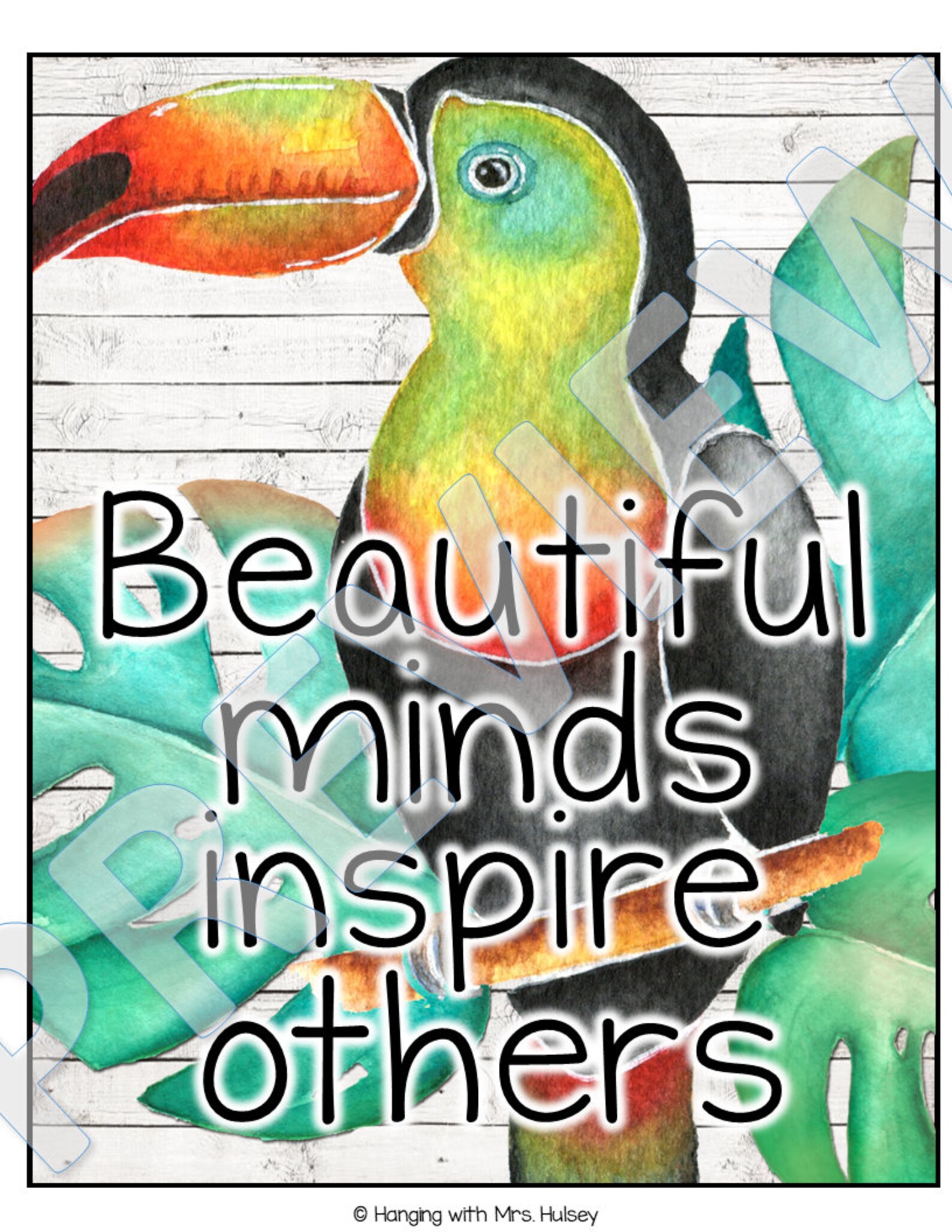 Tropical Motivational Posters: Shiplap Classroom Decor (digital ...