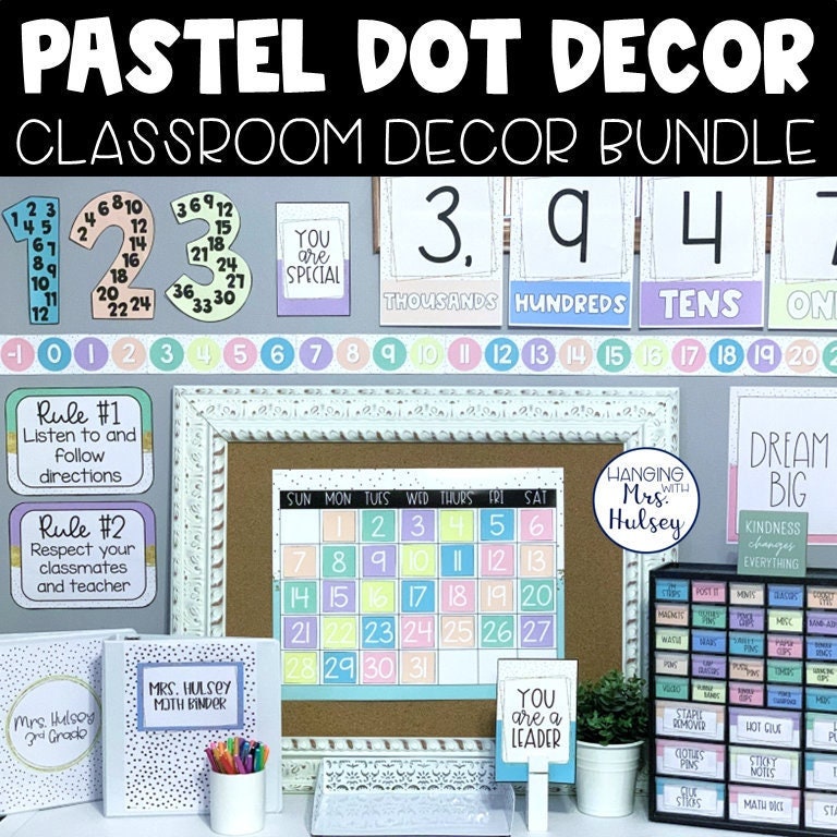 Pastel Polka Dot Classroom Decor Bundle - Etsy