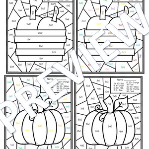 Fall Halloween Math: Multiply and Color 3rd Grade (PDF Pattern) - Etsy
