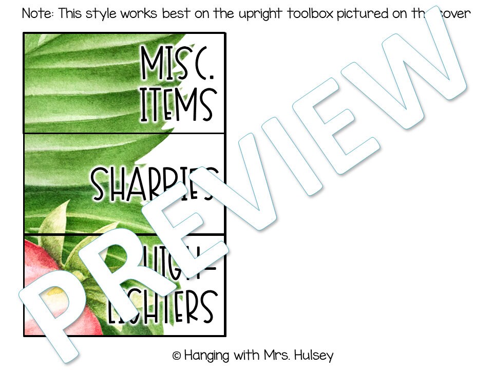 Strawberry Teacher Toolbox Labels - Etsy