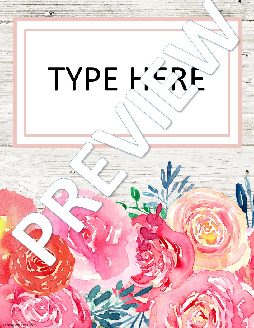 Floral Shiplap Binder Covers: Editable Classroom Decor (powerpoint) - Etsy