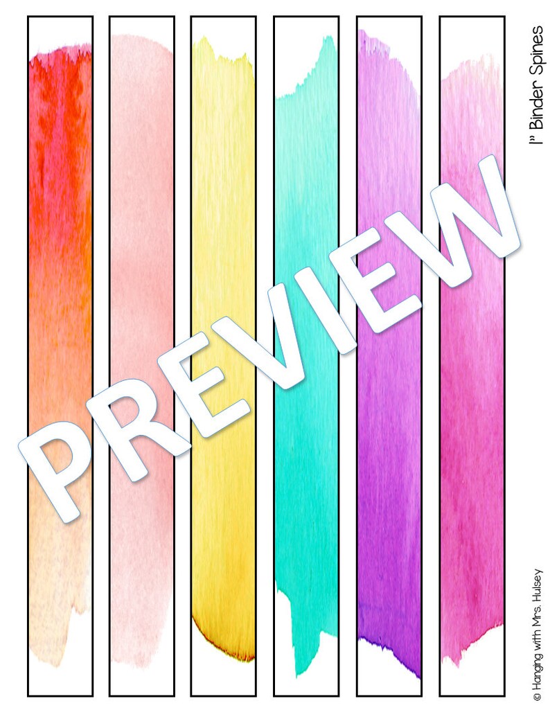 Watercolor Binder Covers and Spine Labels - Etsy