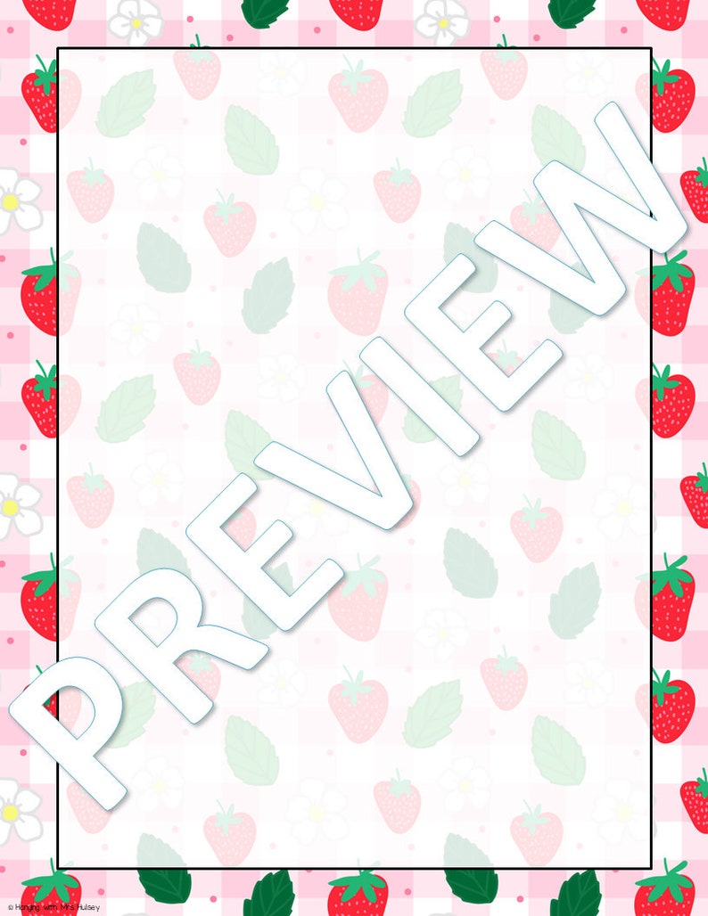 Strawberry Classroom Decor: Editable Binder Covers & Spine Labels (PPT ...