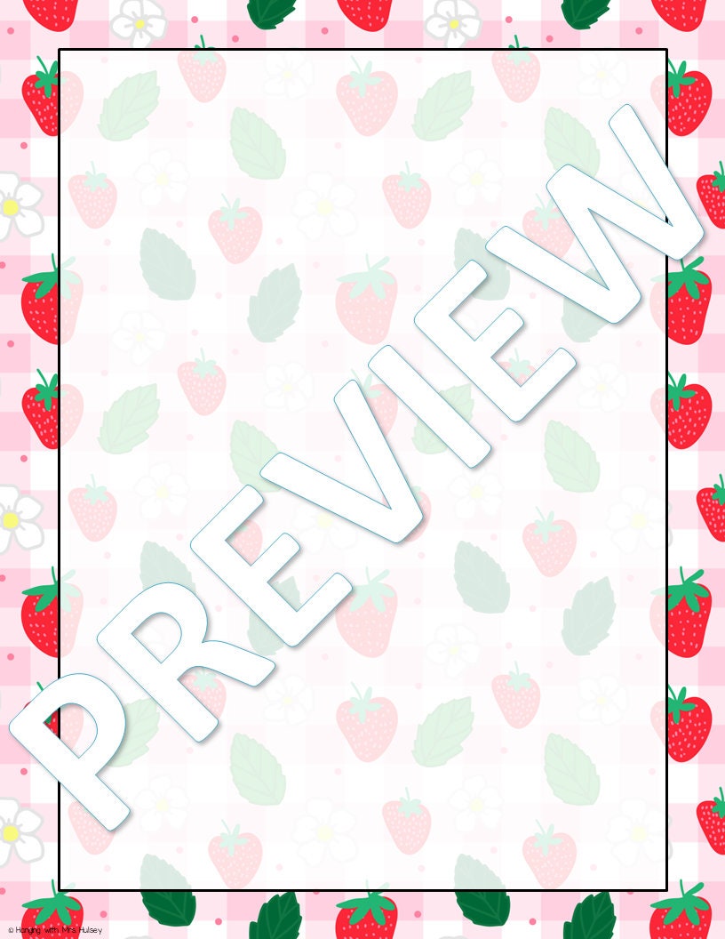Strawberry Binder Covers and Spine Labels - Etsy