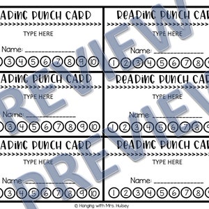 Editable Reward Punch Cards - Classroom Rewards - Classroom Punch Cards ...
