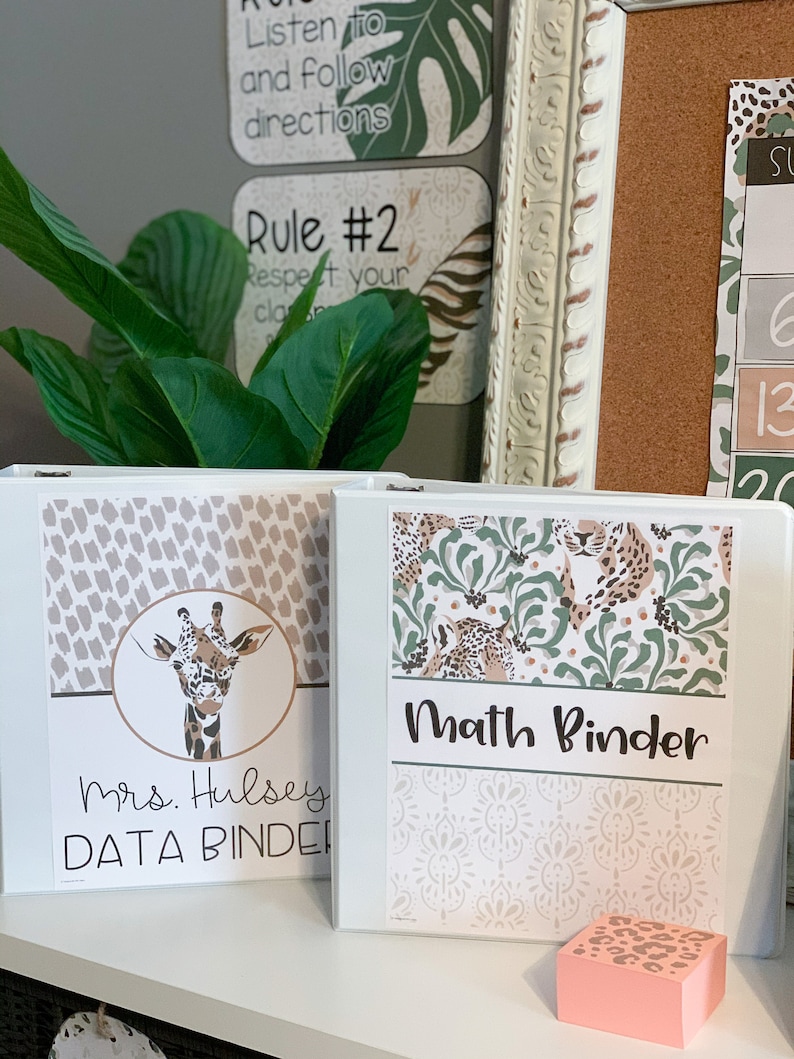 Boho Jungle Binder Covers and Spine Labels: Editable Classroom Decor - Etsy