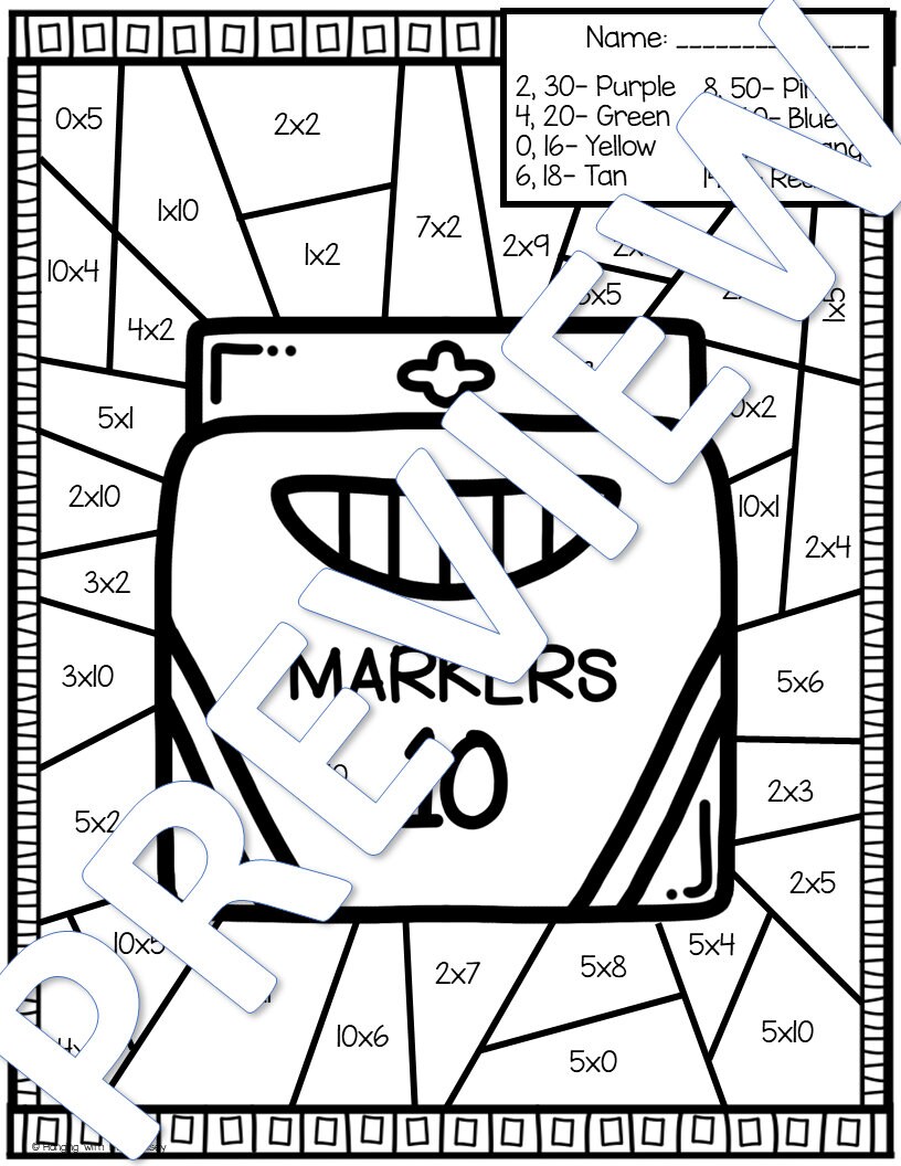 Back to School Multiply and Color - Etsy