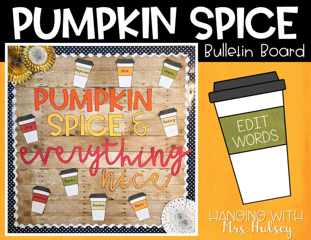 Fall Bulletin Board Pumpkin Spice & Everything Nice - Etsy
