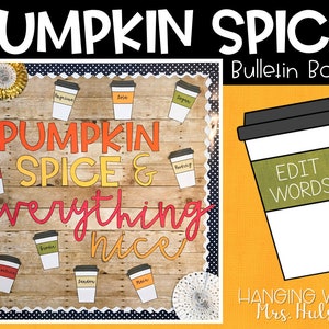 Fall Bulletin Board Pumpkin Spice & Everything Nice - Etsy