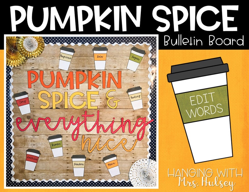 Fall Bulletin Board Pumpkin Spice & Everything Nice - Etsy