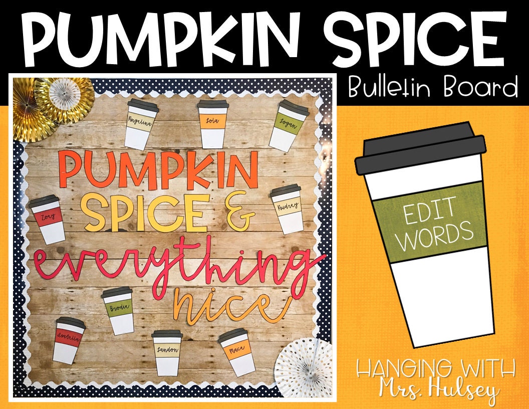 Fall Bulletin Board Pumpkin Spice & Everything Nice - Etsy