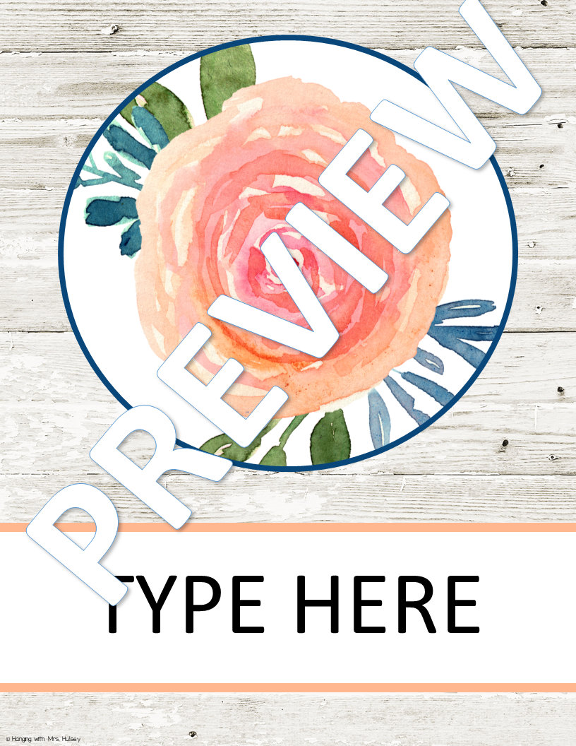 Floral Shiplap Binder Covers: Editable Classroom Decor (powerpoint) - Etsy