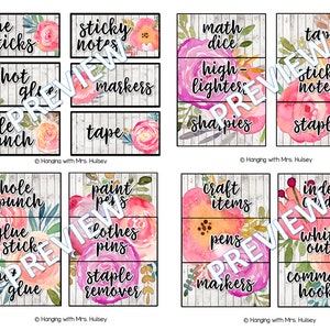 Floral Teacher Toolbox Labels: Farmhouse Classroom Decor (editable) - Etsy