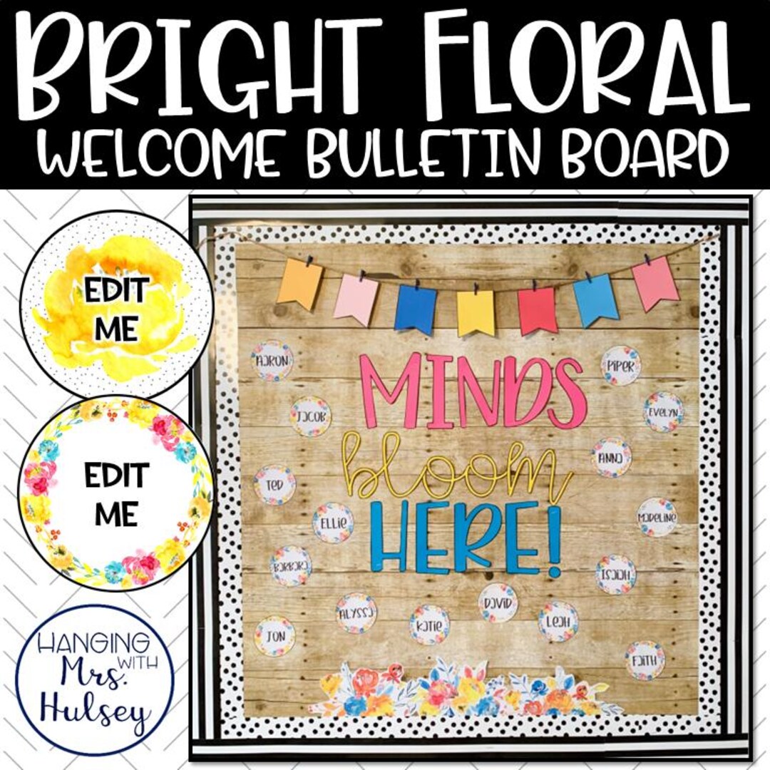 Floral Welcome Back to School Bulletin Board Decor - Etsy