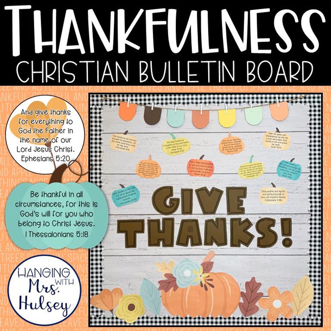 Thanksgiving Christian Bulletin Board: Bible Verse Decor - Etsy
