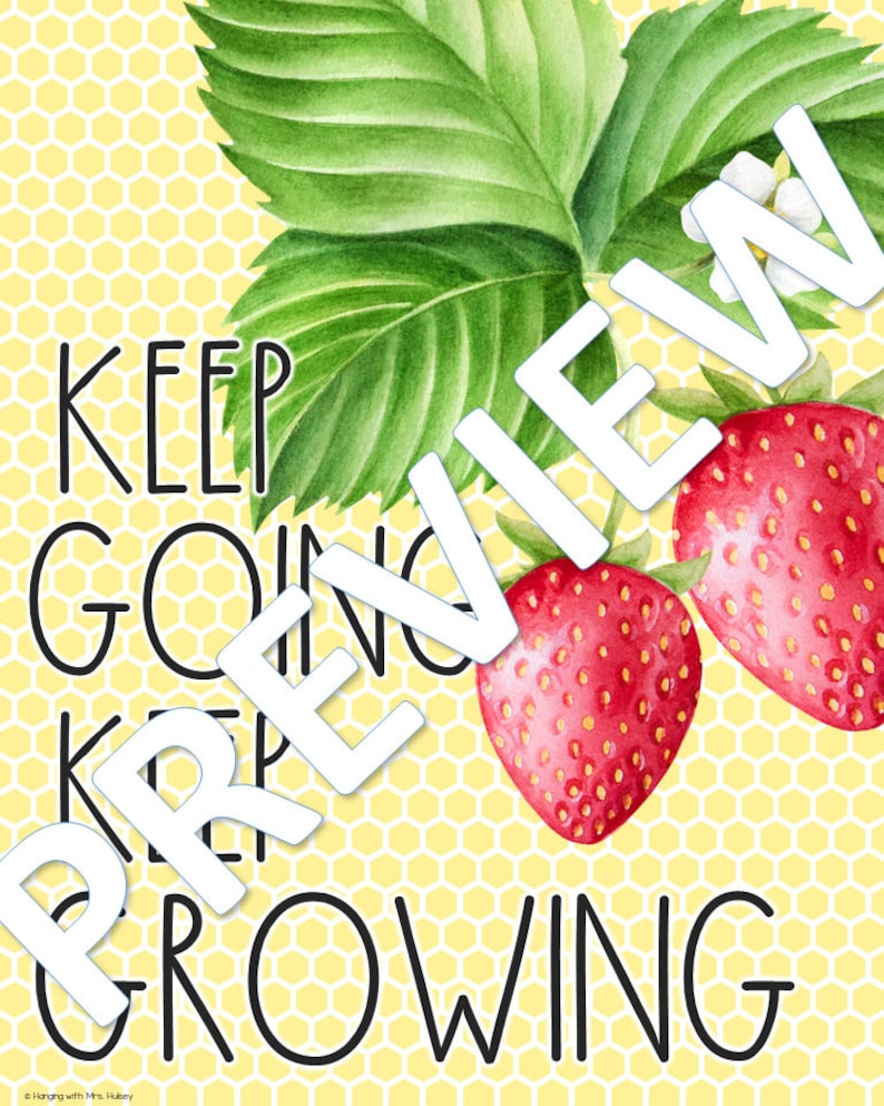 Strawberry Motivational Posters: Classroom Decor (digital Download) - Etsy