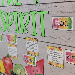 Fruit of the Spirit Bulletin Board: Christian Classroom Decor - Etsy