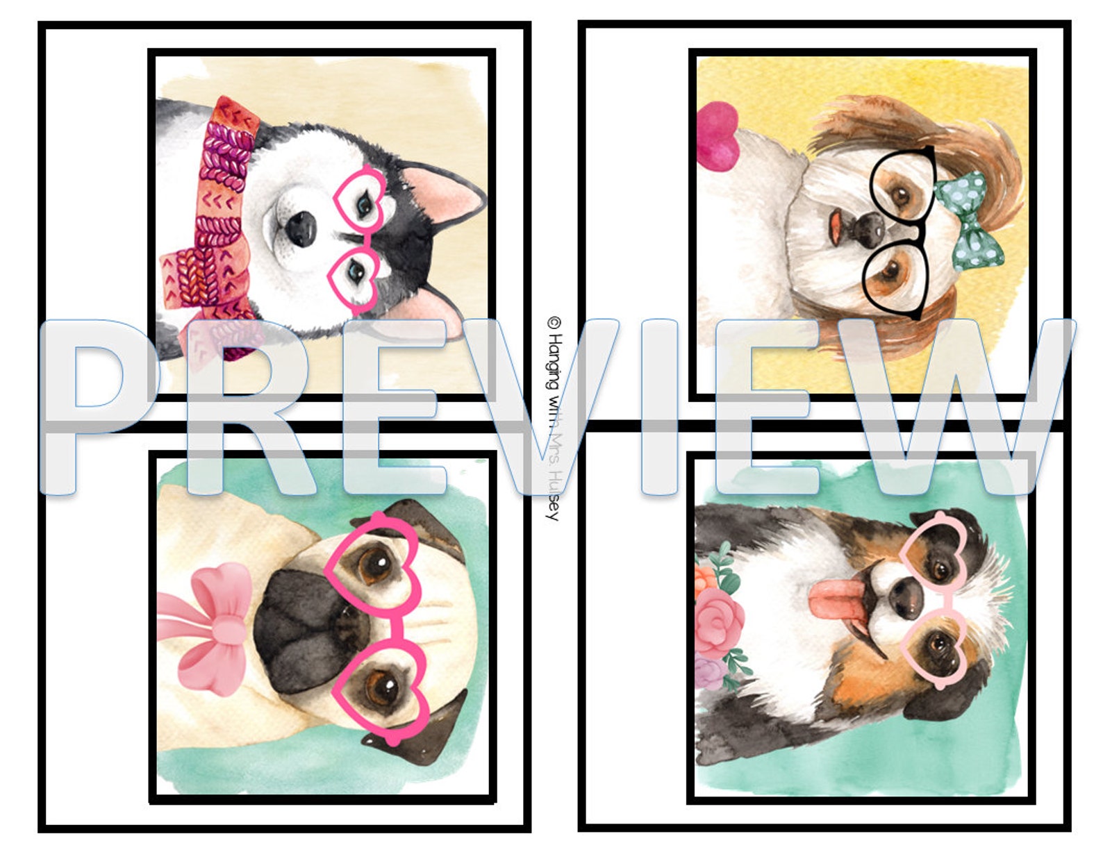 Valentine's Day Bulletin Board - Hipster Dog - Etsy