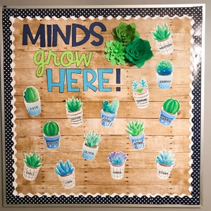 Succulent Welcome Back to School Bulletin Board - Succulent Classroom ...