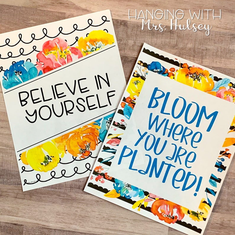 Bright Floral Classroom Decor Bundle - Etsy