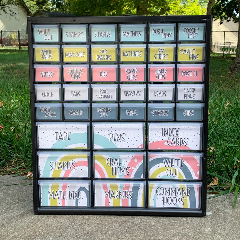 Boho Rainbow Teacher Toolbox Labels: Editable Classroom Decor ...