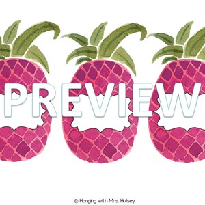 Tropical Pineapple Welcome Back to School Bulletin Board (digital ...