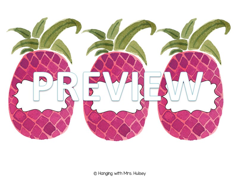 Tropical Pineapple Welcome Back to School Bulletin Board (digital ...