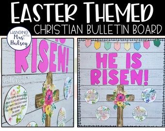 He is Risen Easter Bulletin Board Resurrection Classroom Door Decor ...