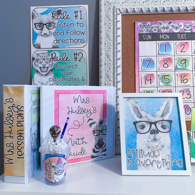 Hipster Animals Classroom Decor Bundle - Etsy