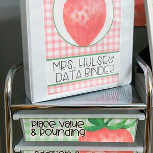 Strawberry Binder Covers and Spine Labels - Etsy