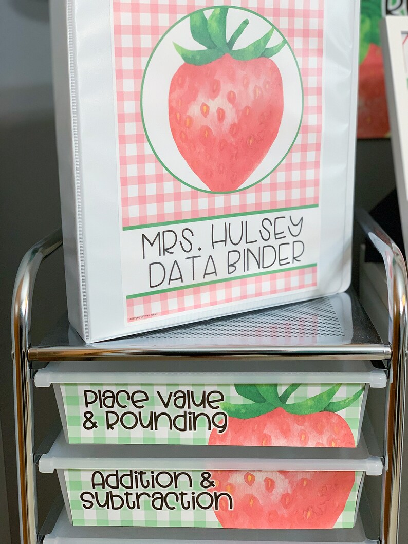 Strawberry Binder Covers and Spine Labels - Etsy