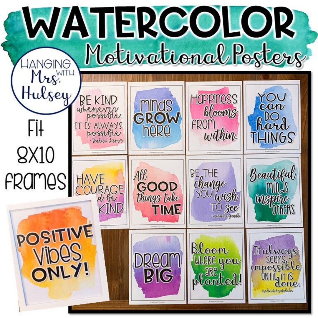Watercolor Motivational Posters - Etsy