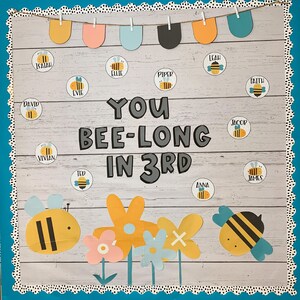 Bee Welcome Back to School Bulletin Board - Bee Classroom Decor ...