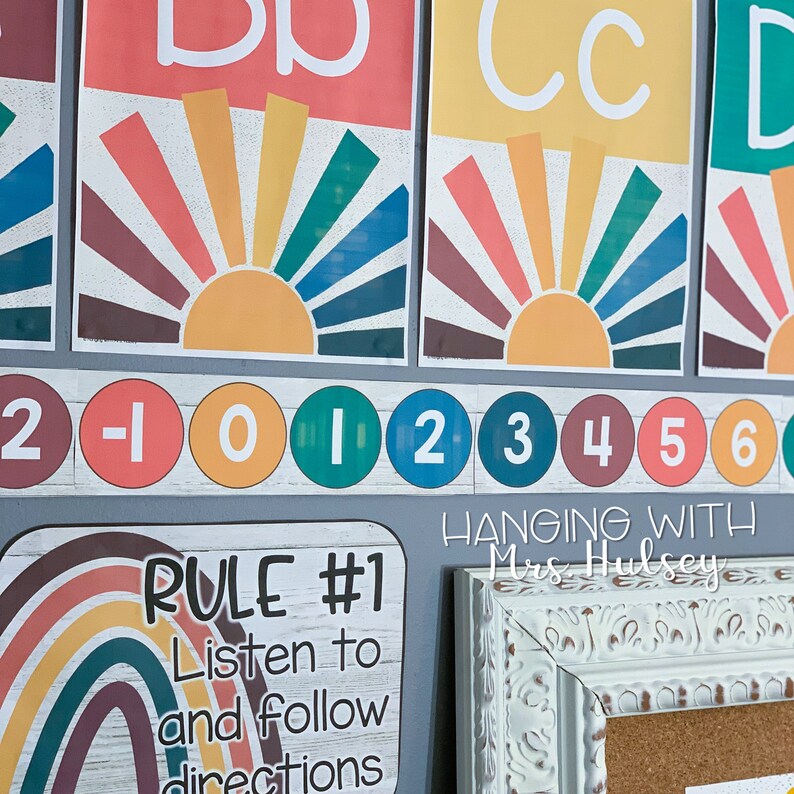 Retro Rainbow Classroom Decor Bundle - Etsy