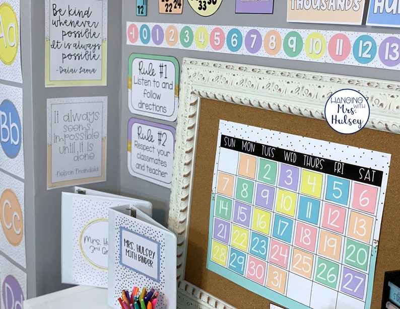 Pastel Polka Dot Classroom Decor Bundle - Etsy