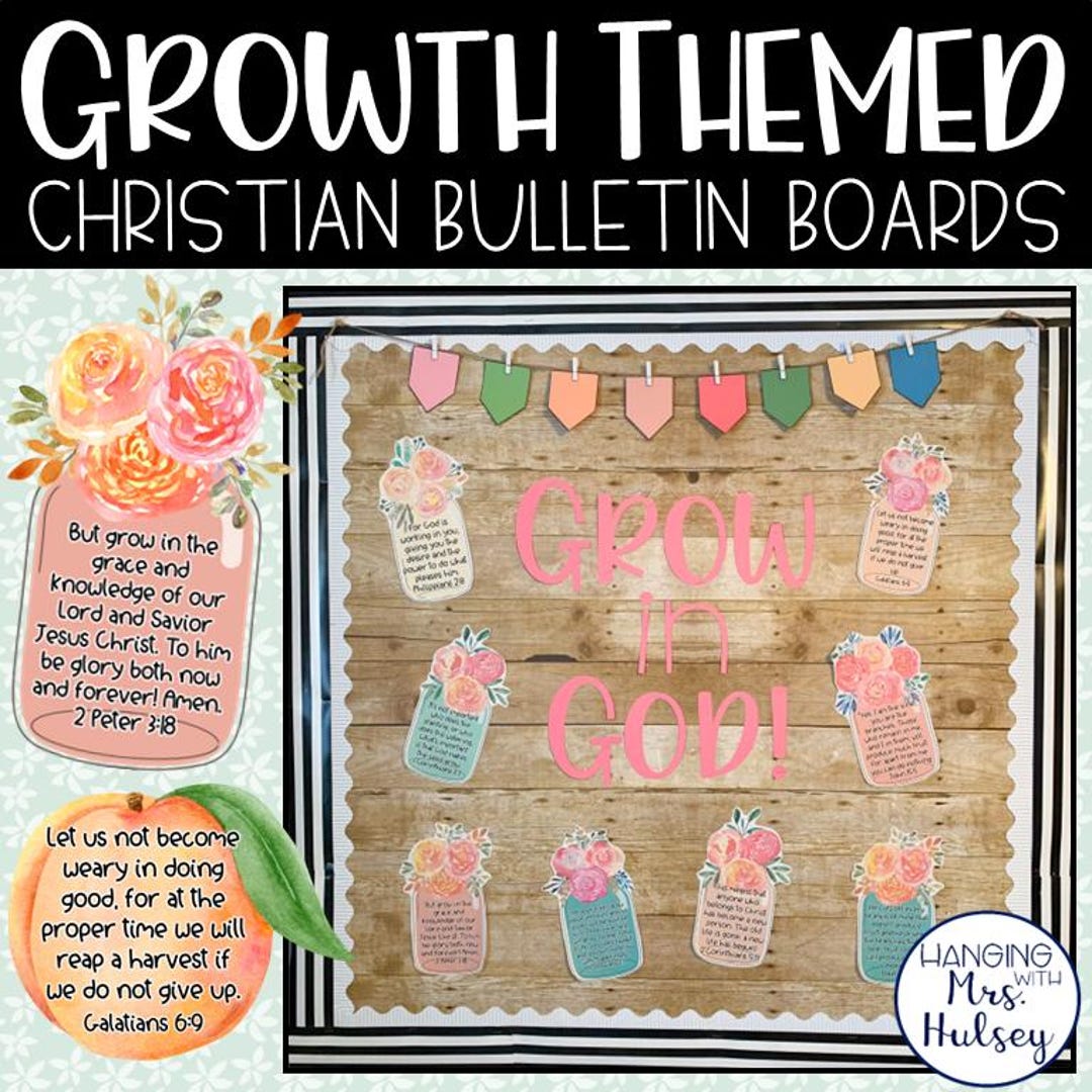 Growth Themed Christian Bulletin Board: Bible Verses (digital Download ...