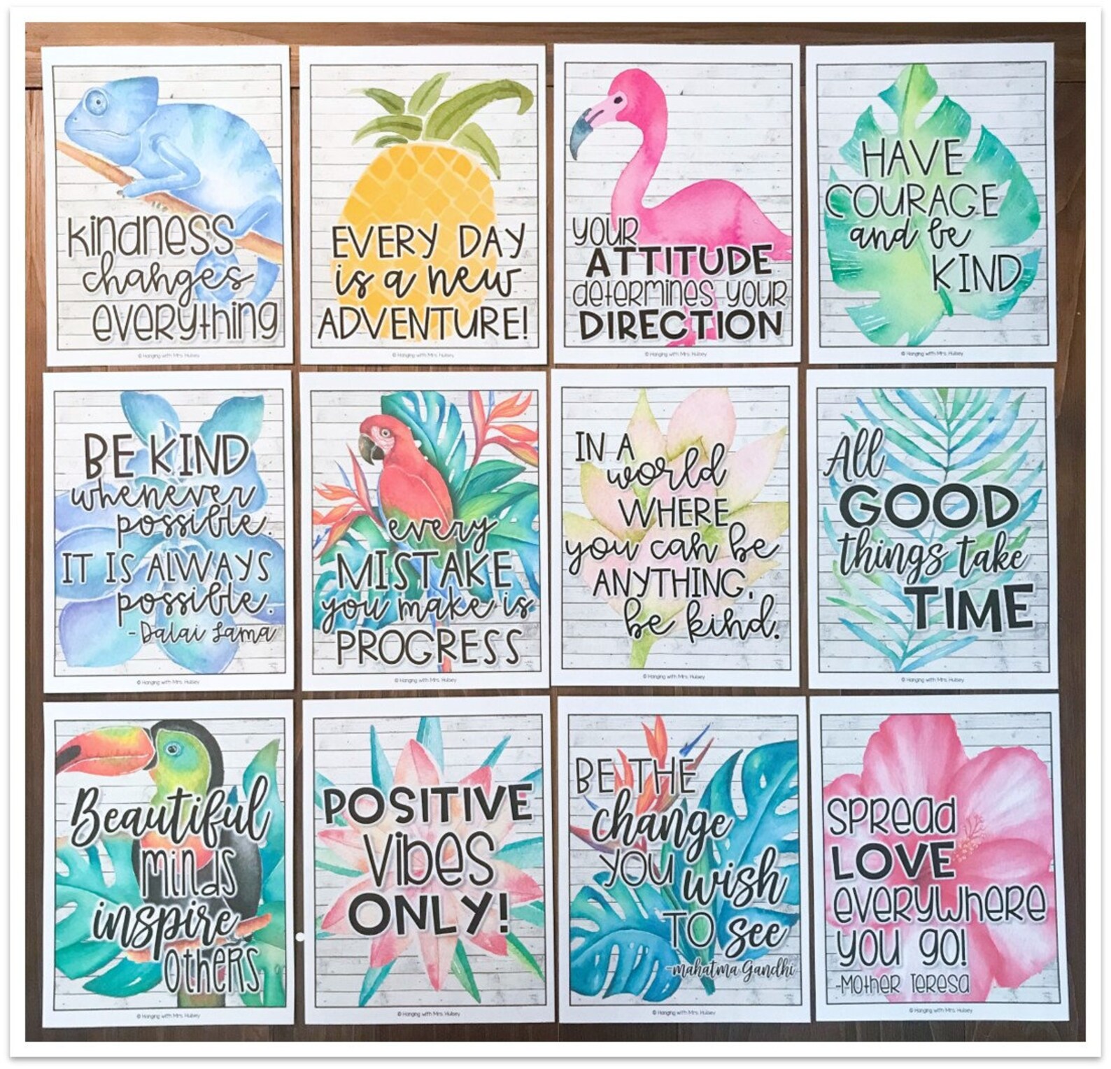 Tropical Motivational Posters: Shiplap Classroom Decor (digital ...