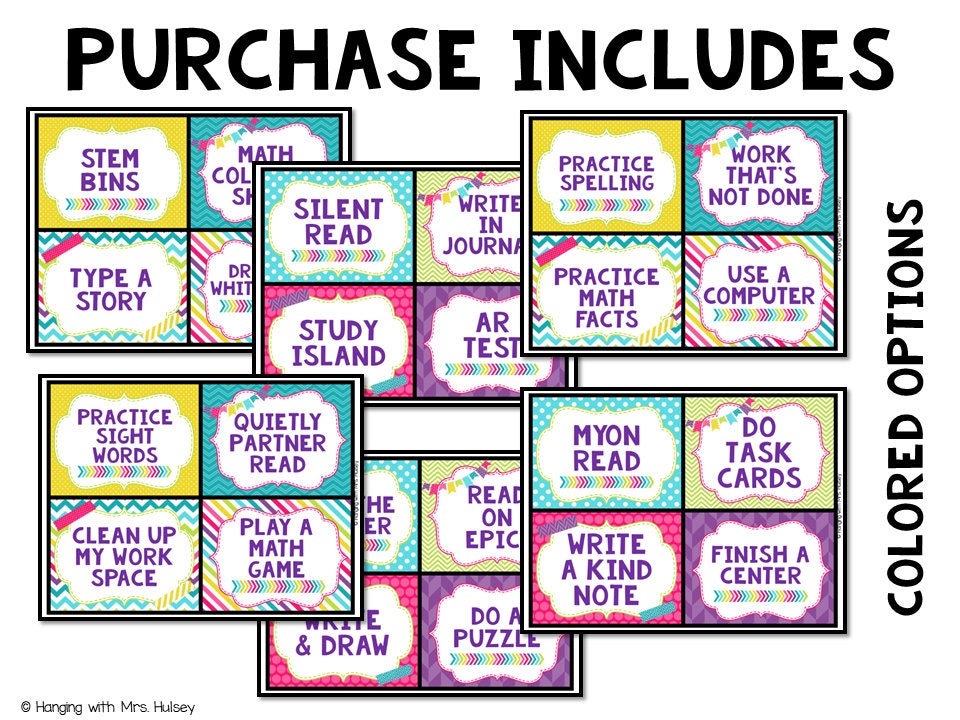Editable Classroom Posters: Early Finisher Activities (digital Download ...