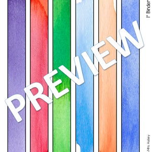 Watercolor Binder Covers and Spine Labels - Watercolor Decor ...