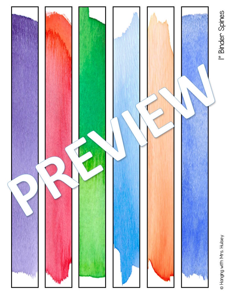 Watercolor Binder Covers and Spine Labels - Etsy