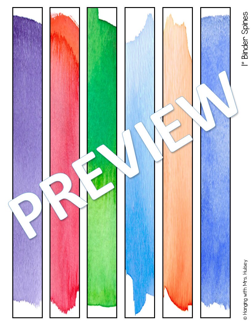 Watercolor Binder Covers and Spine Labels - Etsy
