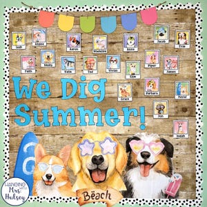 Summer Bulletin Board - Hipster Dog - End of Year Bulletin Board - Dog ...