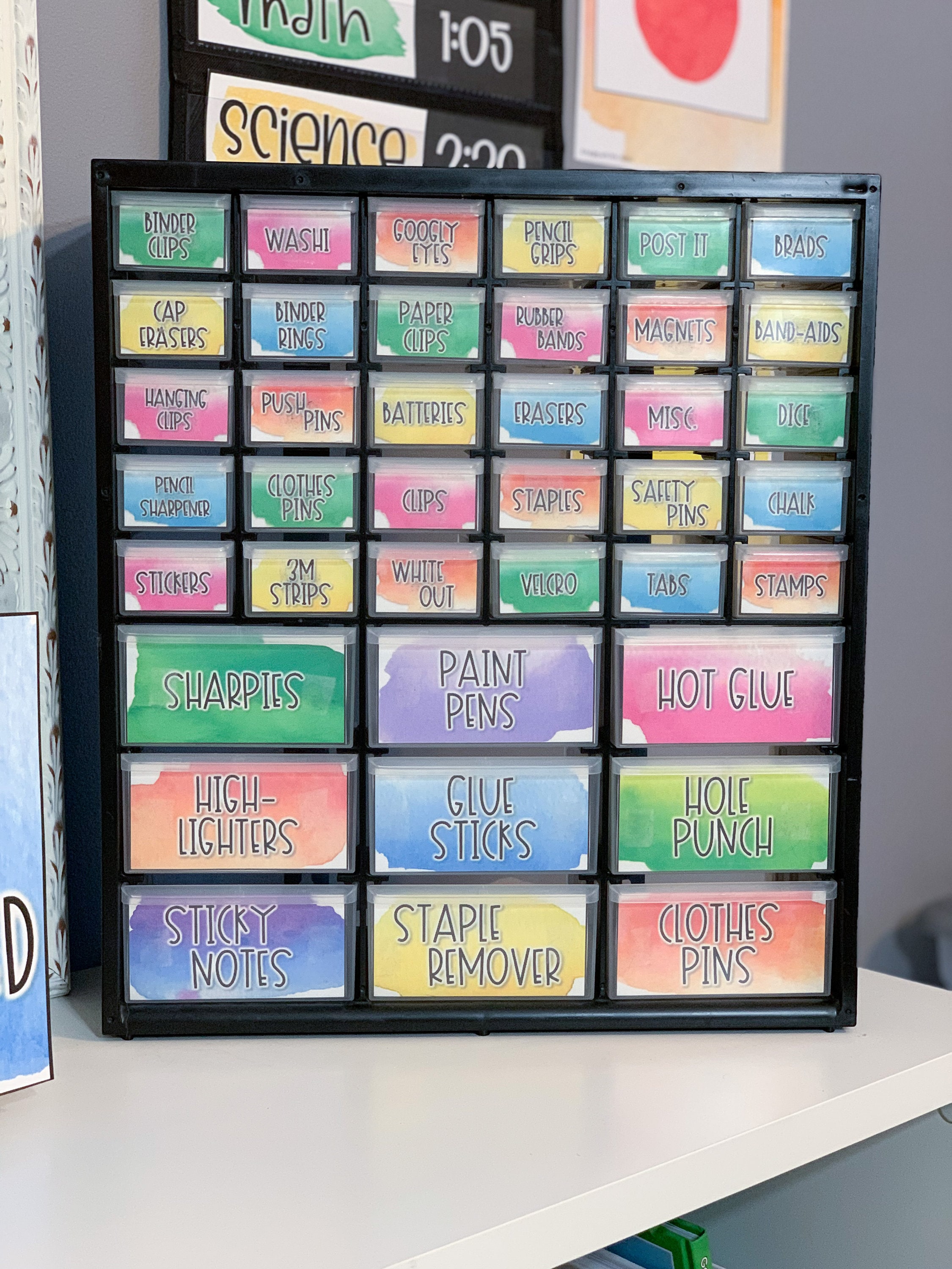 Watercolor Teacher Toolbox Labels: Editable Classroom Decor (PPT) - Etsy